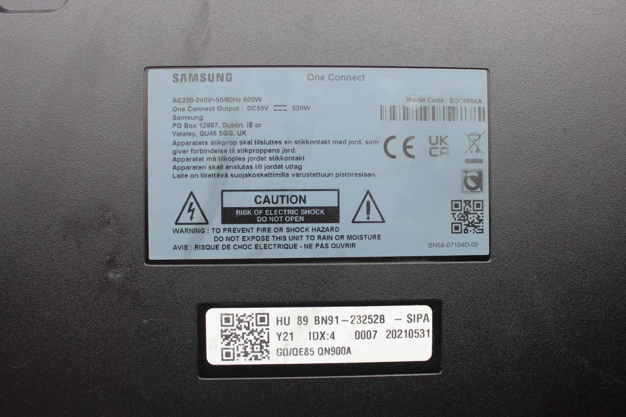 Samsung GQ/QE85 QN900A One Connect Box BN91-23252B - Samsung Yedek ...